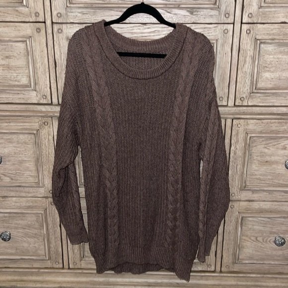 Sweaters | Oversized Chocolate Brown Cable Knit Sweater | Poshmark